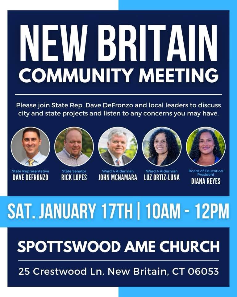 Rep. DeFronzo Hosts Community Meeting in Ward 4 , Saturday January 17th ...